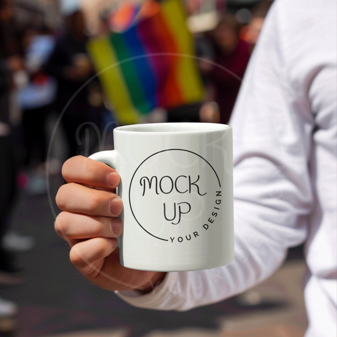 Pride Month Mug Mockup: Rainbow Coffee Cup (digital Download) - Etsy