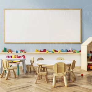 Classroom Mockup Kindergarten Blank Wall Empty Wall Mockup Minimalist ...