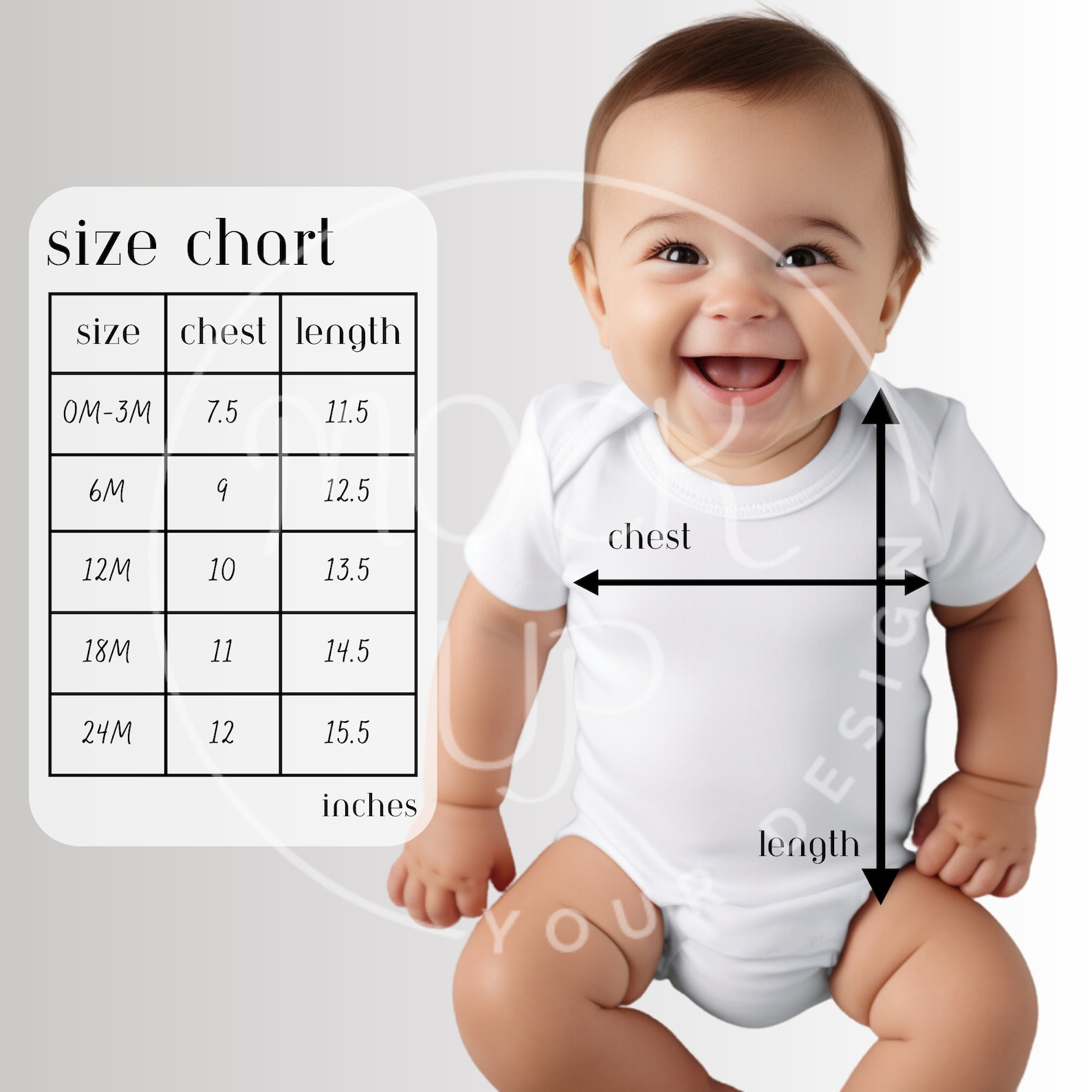 Boy Rabbit Skins 4400 Size Chart Mockup T-shirt Mockup Rabbit Skins ...