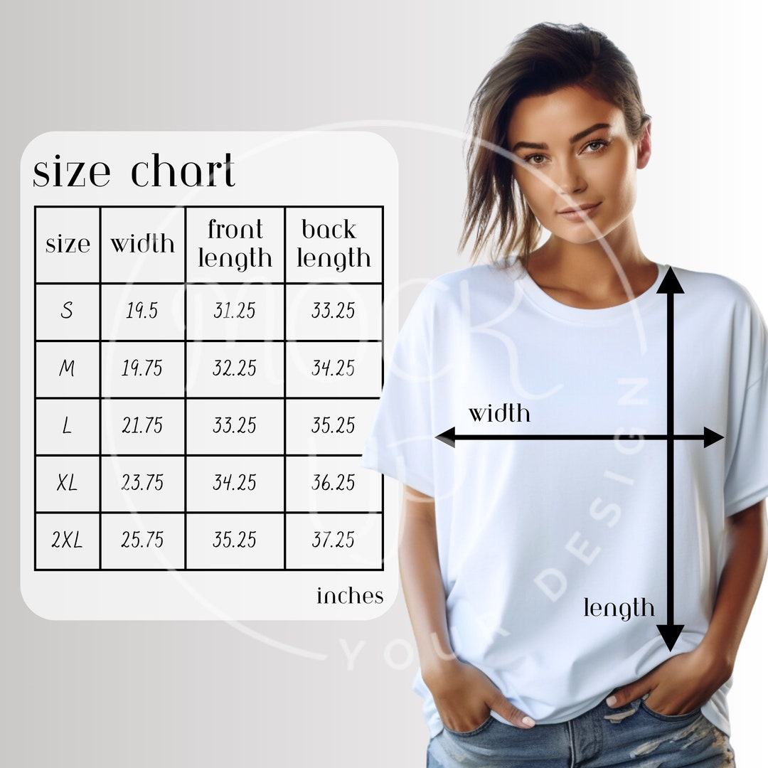 Bella Canvas 3006 Size Chart Mockup T-shirt Mockup Bella - Etsy