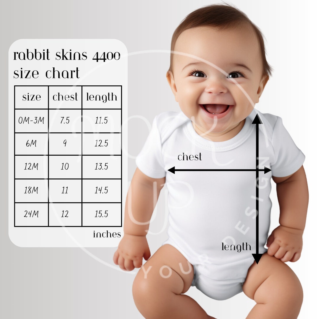Boy Rabbit Skins 4400 Size Chart Mockup T-shirt Mockup Rabbit Skins ...