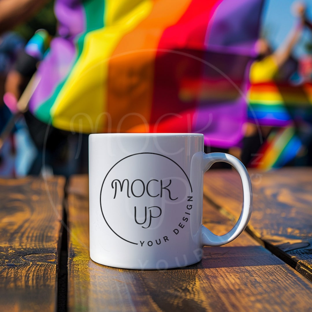 Pride Month Mug Mockup: Rainbow Flag Coffee Cup (digital Download) - Etsy