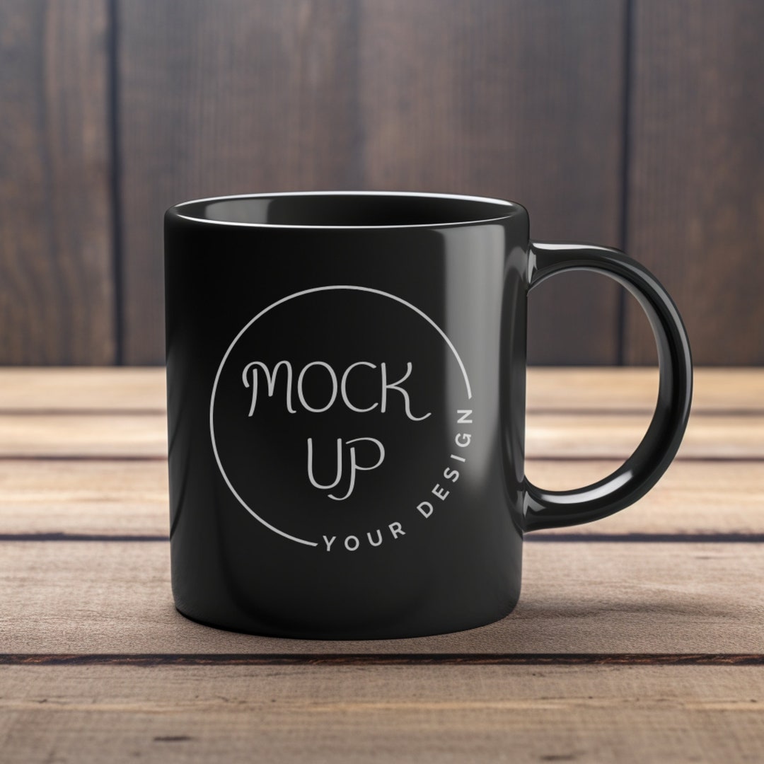 Black Ceramic Mug Mockup Black Ceramic Mug Mockup Black Coffee Mug ...