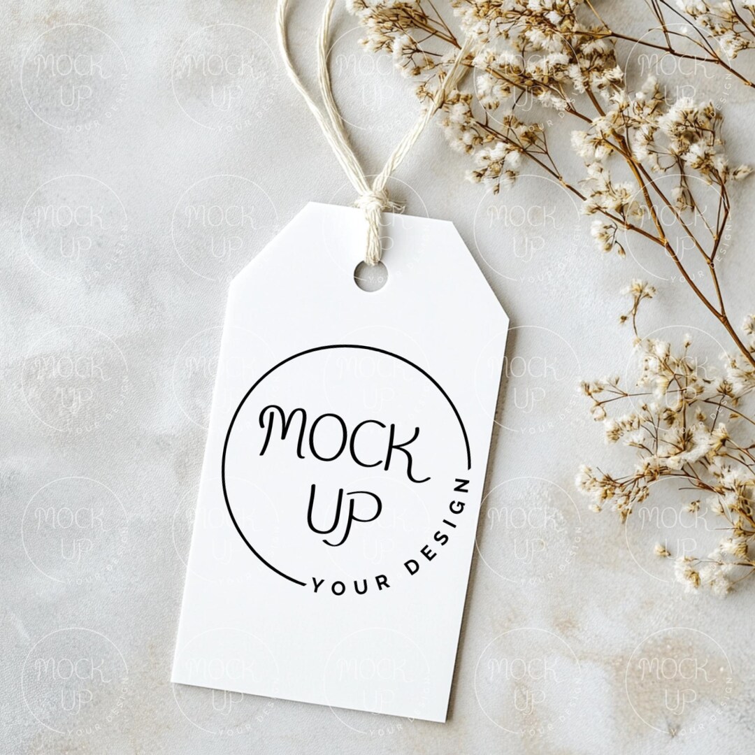 Blank Gift Tag Mockup: Minimalist Clothing Tag Sample (digital Download ...