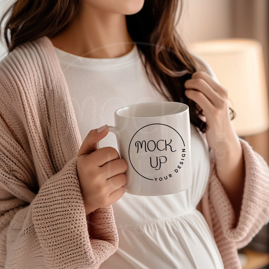 Pregnancy Announcement Mug Mockup: Mom-to-be Coffee Mug (digital ...