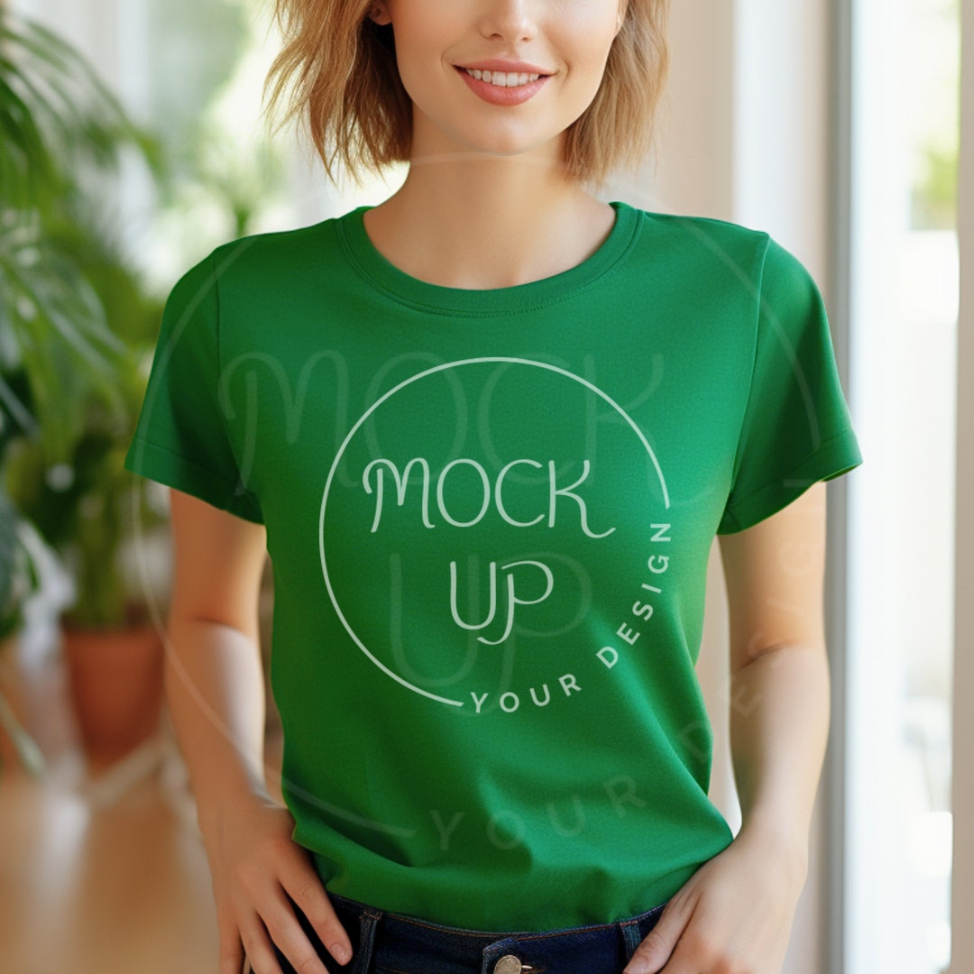 Woman Kelly Green Next Level 3900 Mockup Next Level 3900 Kelly Green ...