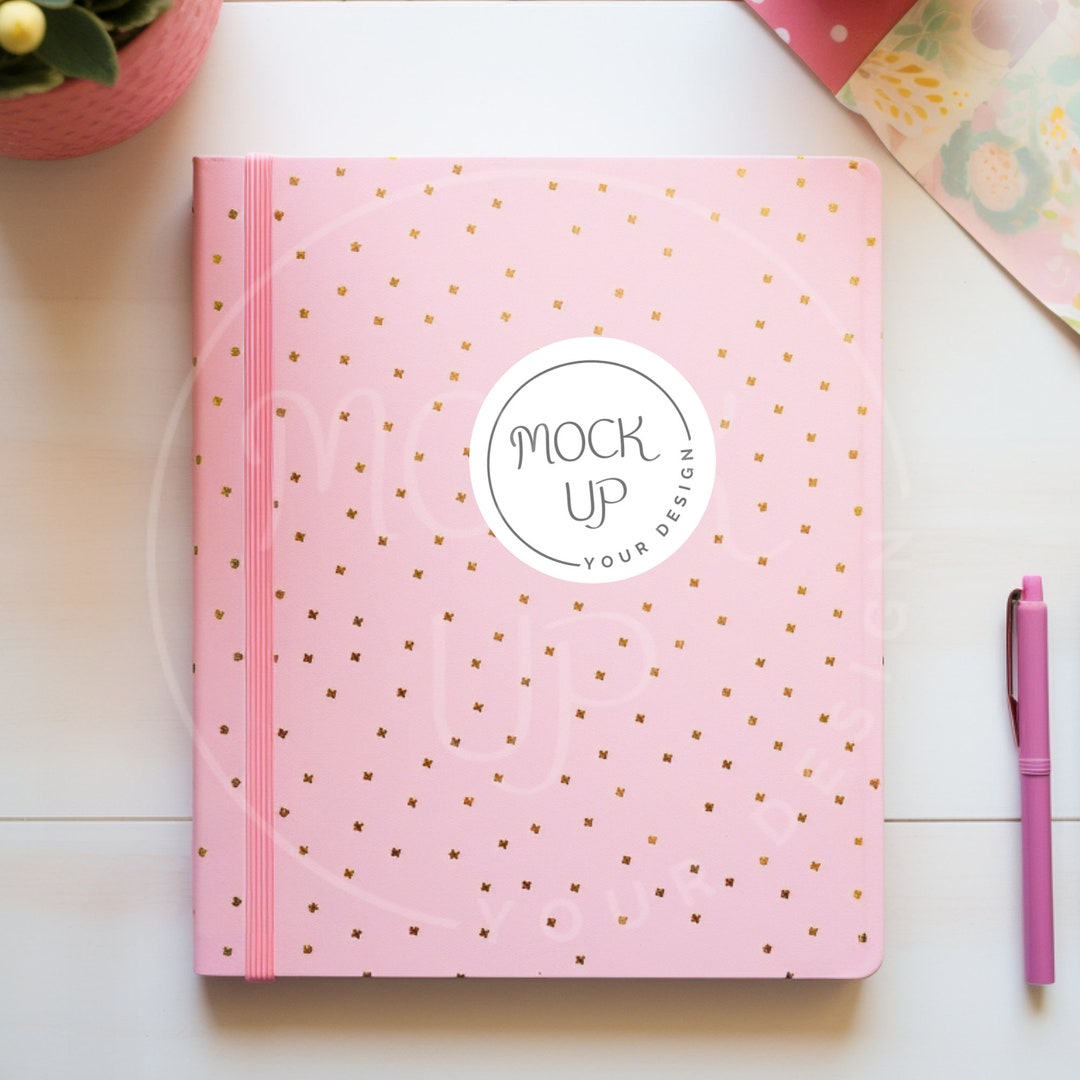Pink Notepad Sticker Mockup Pink Diary Sticker Mockup Sticker Journal ...