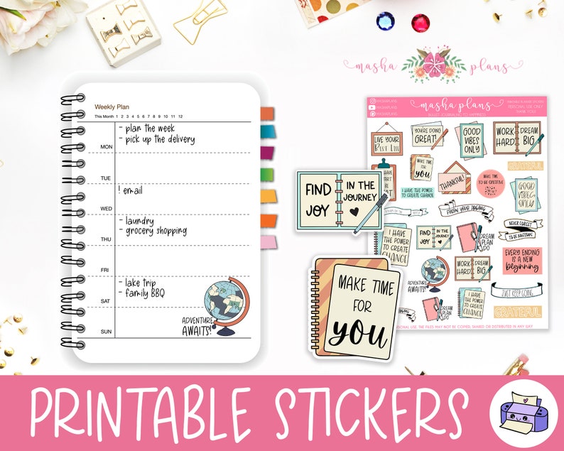 Vision Board Stickers Printable Stickers Planner Stickers Vision Board ...