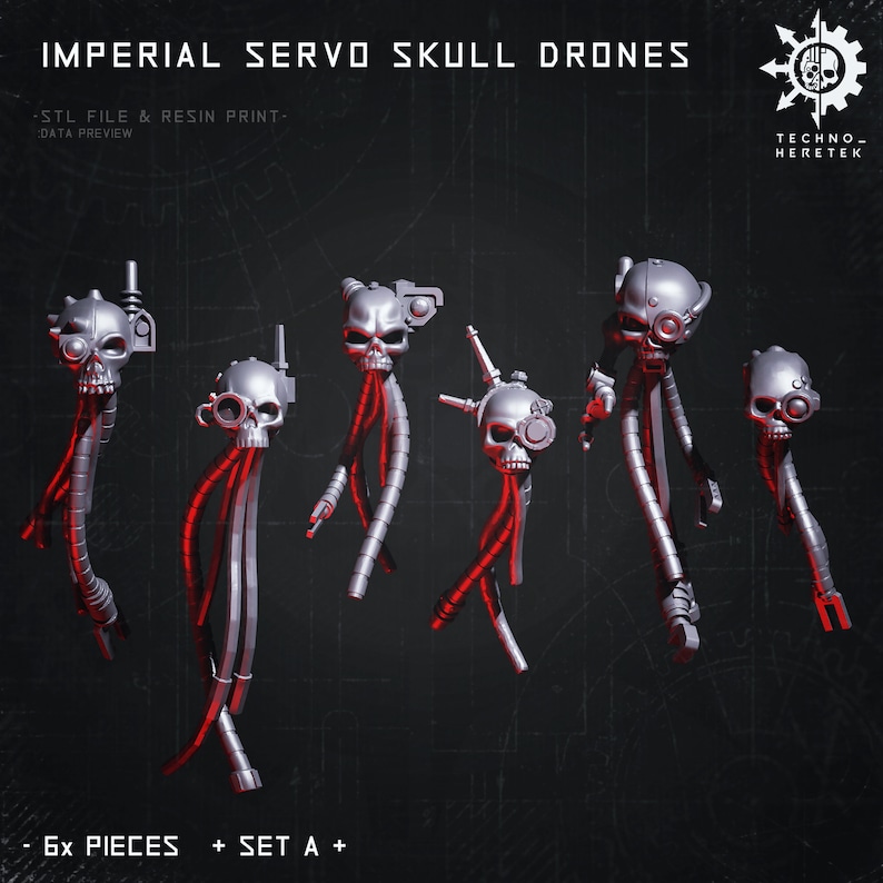 Mechanical Skull Drones - Resin 3D Print | for 28mm Tabletop Wargames ...