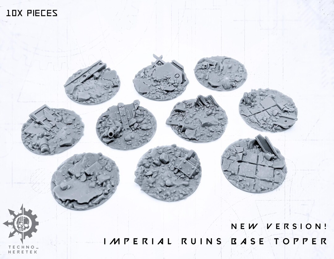 Base Topper Imperium Gothic Ruins - 10x 25mm - Resin 3D Print - for ...