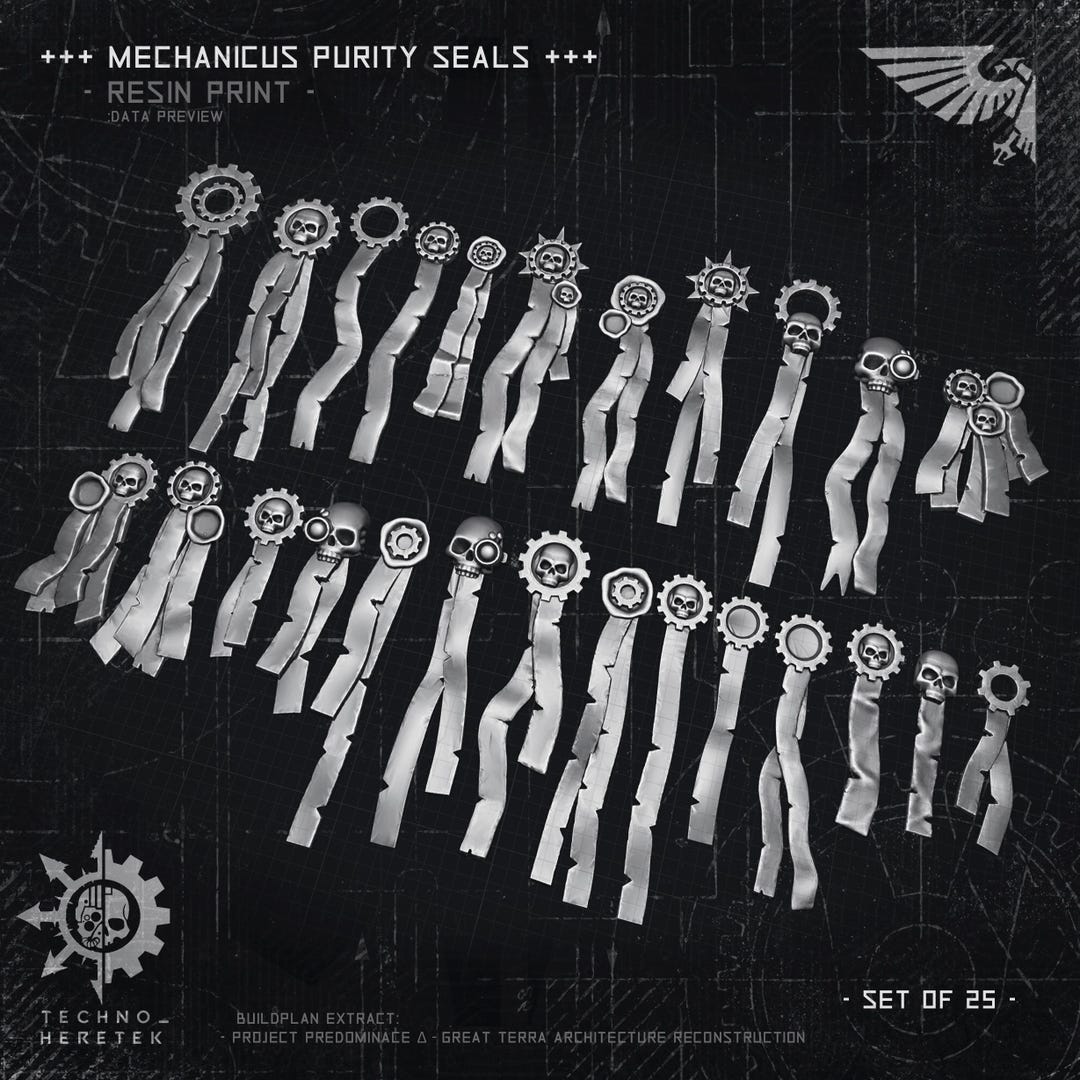 Mechanical Purity Seals (25x) - Resin 3D Print - for Tabletop Wargames ...