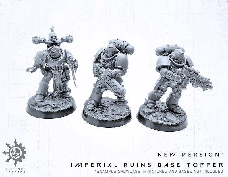 Base Topper Imperium Gothic Ruins - 5x 40mm - Resin 3D Print - for ...