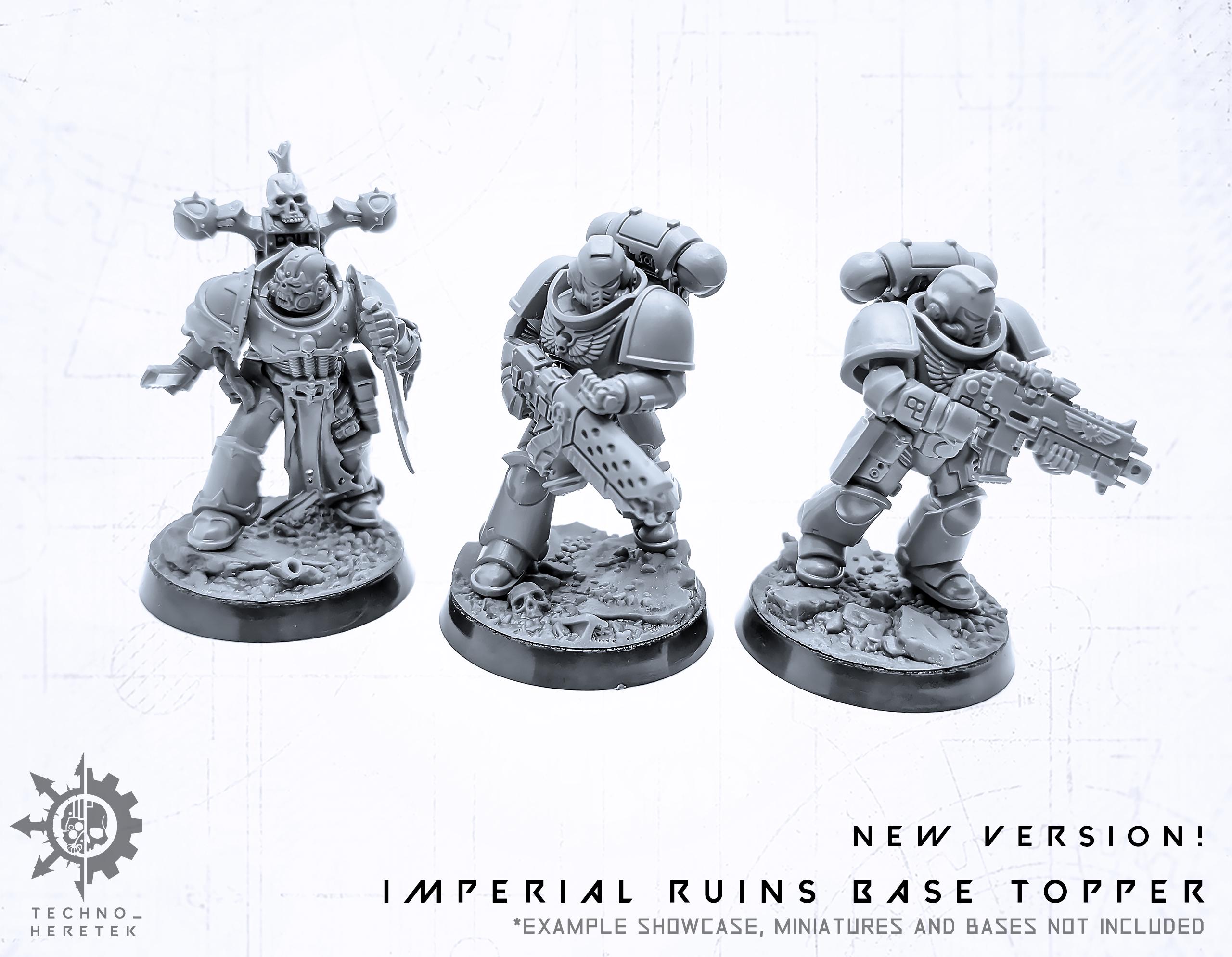 Base Topper Imperium Gothic Ruins - 5x 40mm - Resin 3D Print - for ...