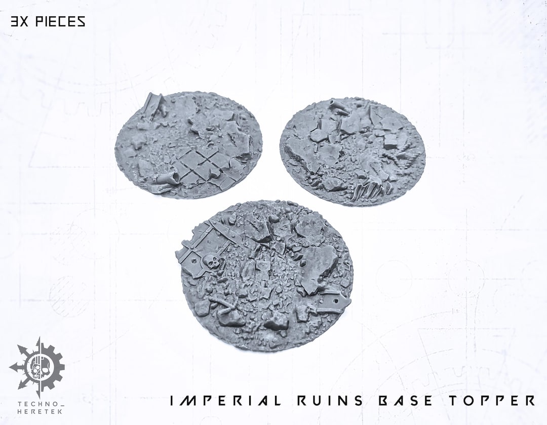 Base Topper Imperium Gothic Ruins - 3x 50mm - for 28mm Wargame Tabletop ...