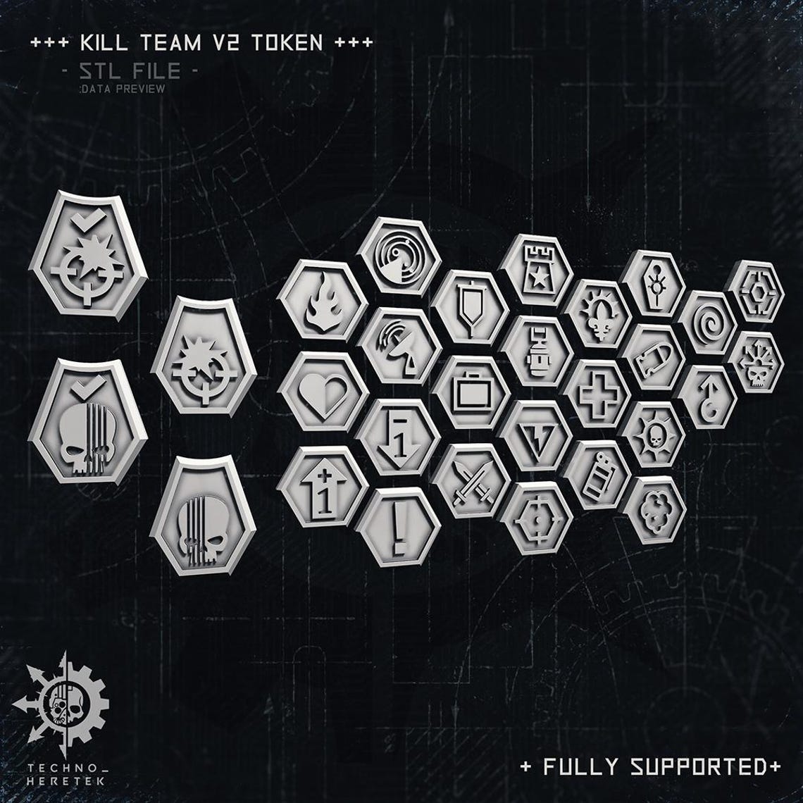 Kill Team Token Set - Resin 3D Print - for Tabletop Wargames - Etsy