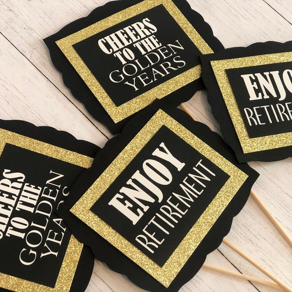 Retirement Party Centerpiece Sticks Signs - Etsy