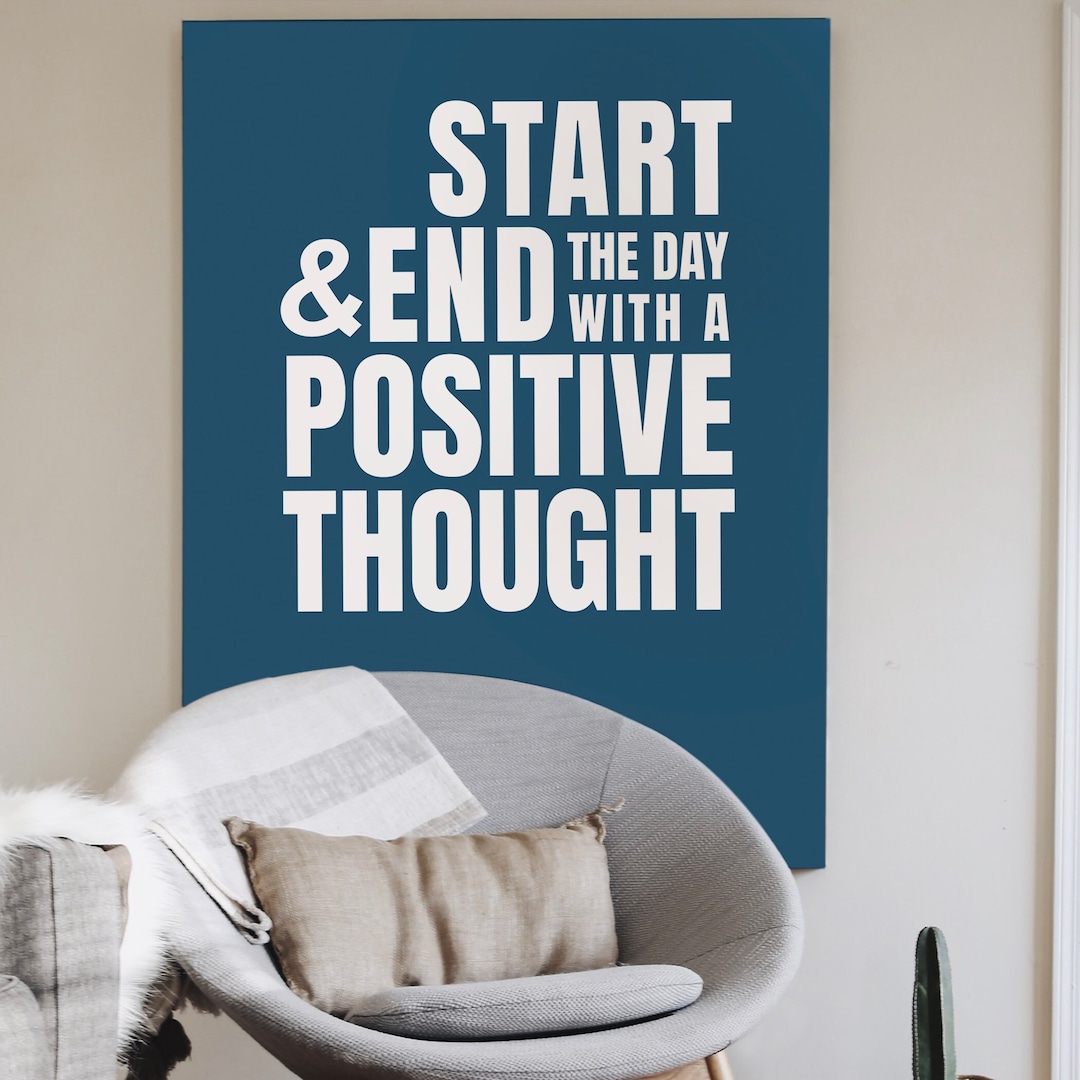 Positive Thoughts, Printable Wall Art, Inspiring Typographic Quotes ...