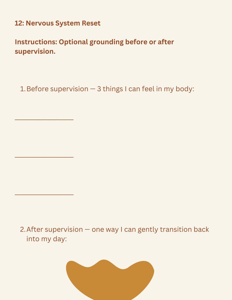 Supervision Reflection Worksheets for Therapists in Training- Printable ...