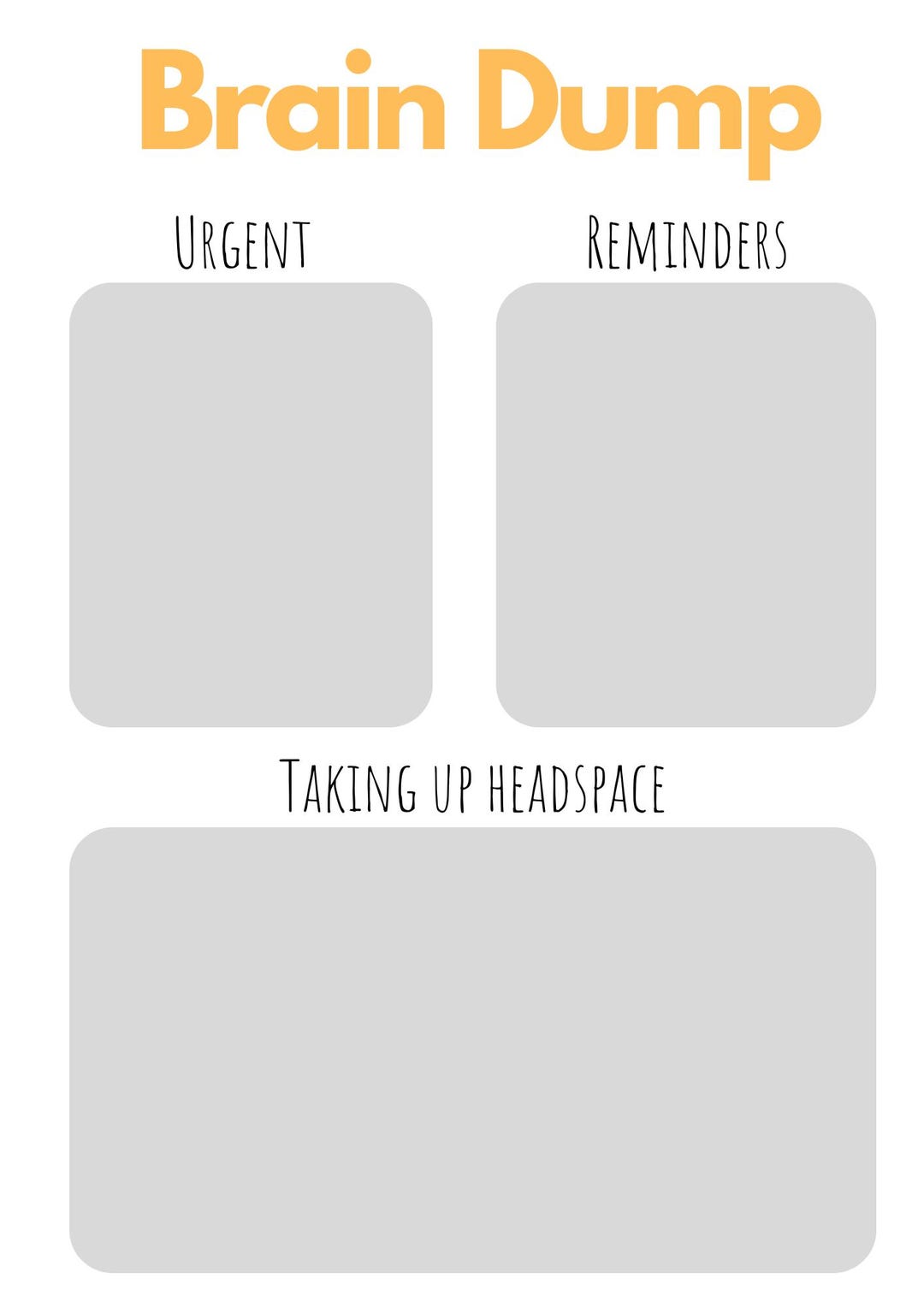 Brain Dump Worksheet - Etsy