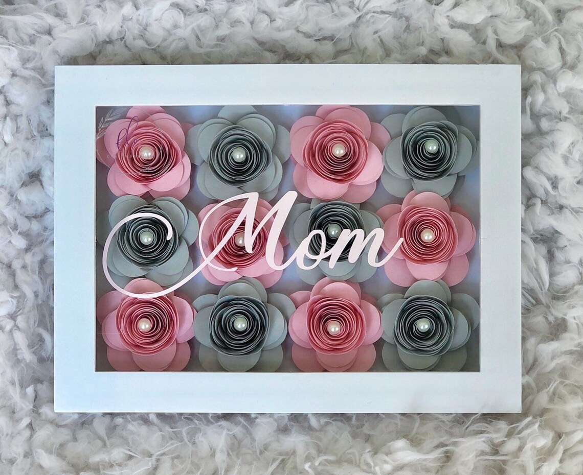 Paper Flower Shadow Box Ombre Flower Box Handmade Paper - Etsy Canada