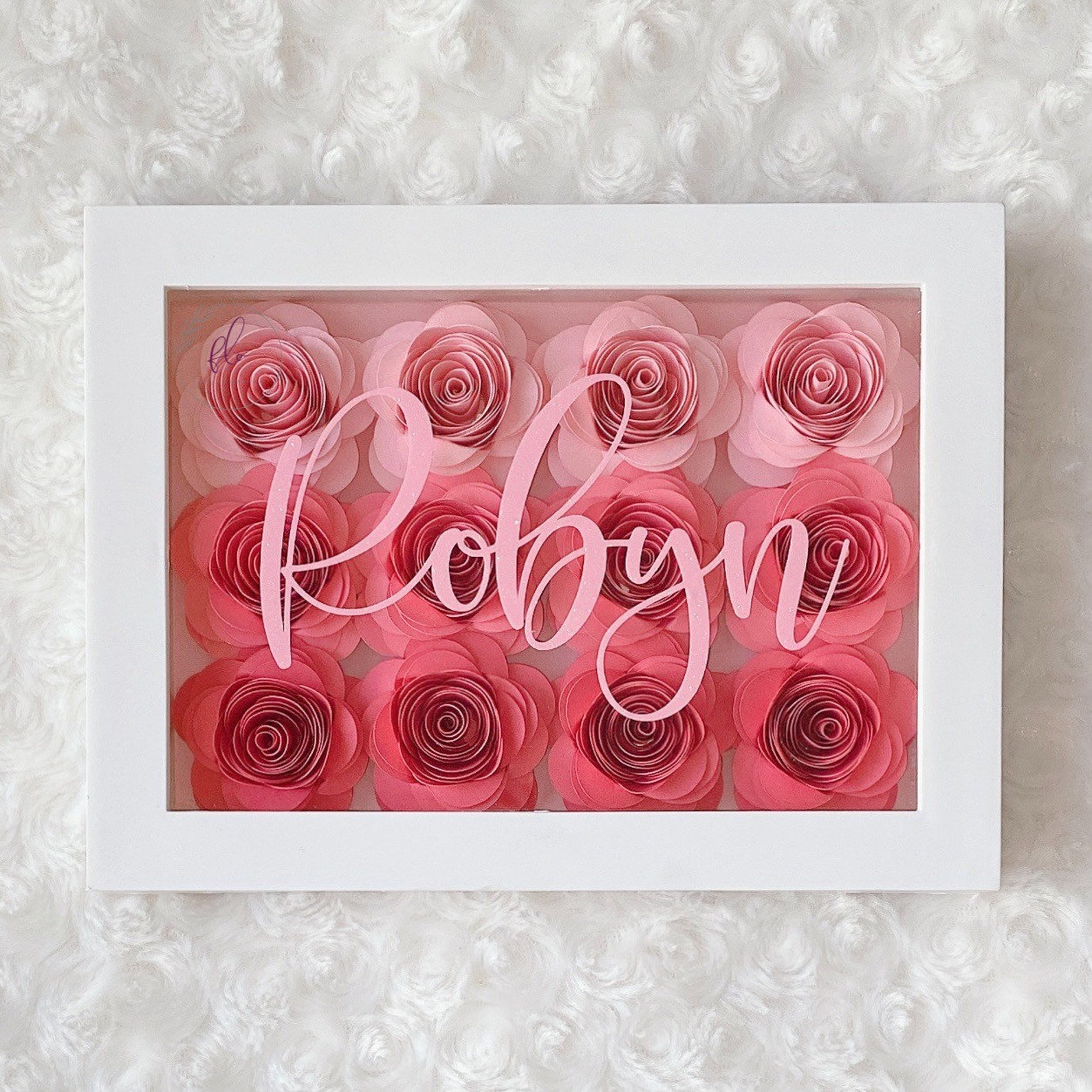 Paper Flower Shadow Box Ombre Flower Box Handmade Paper - Etsy Canada