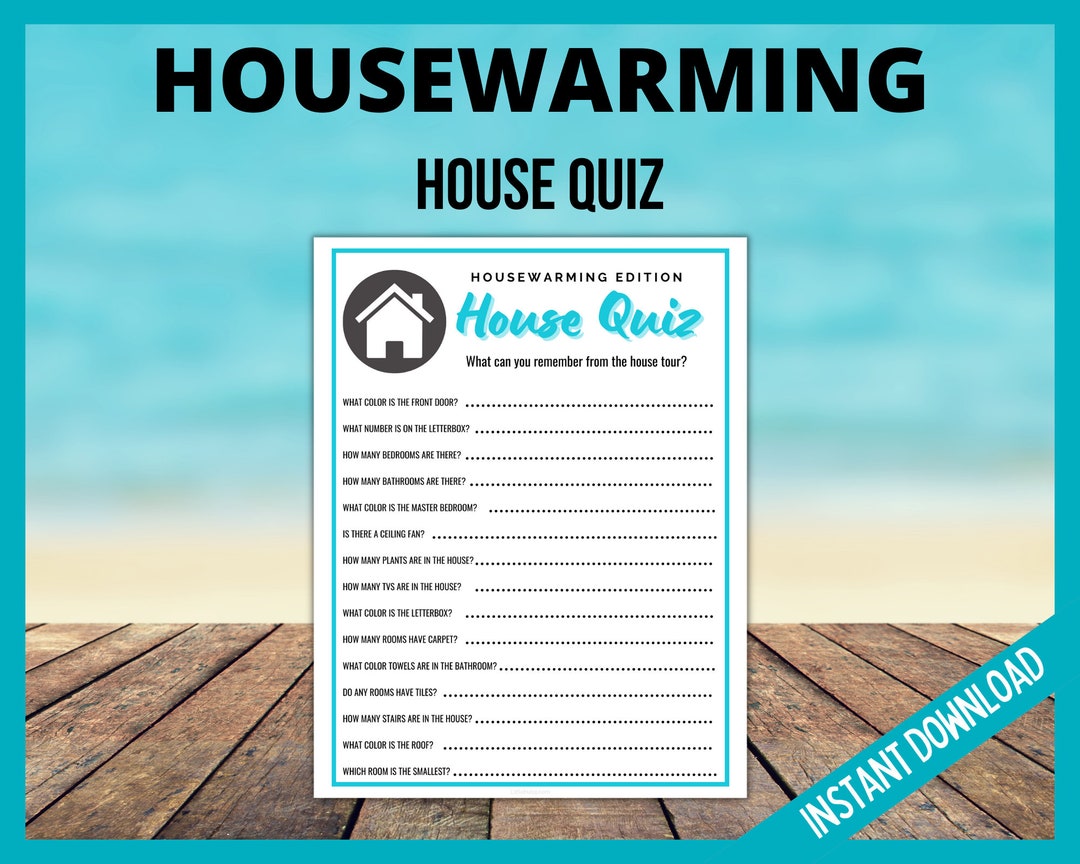 Housewarming Printable Game, House Quiz, House Hunt, New House ...