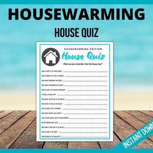 Housewarming Printable Game, House Quiz, House Hunt, New House ...