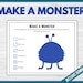 Roll A Monster Game, Draw A Monster Dice Game, Kids Party Game ...