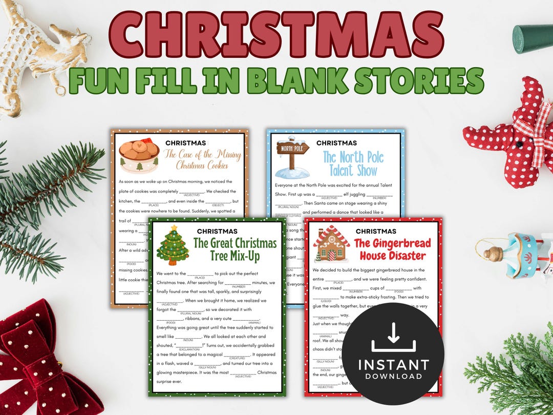 Christmas Fill in the Blank Stories, Christmas Story, Xmas Party Games ...