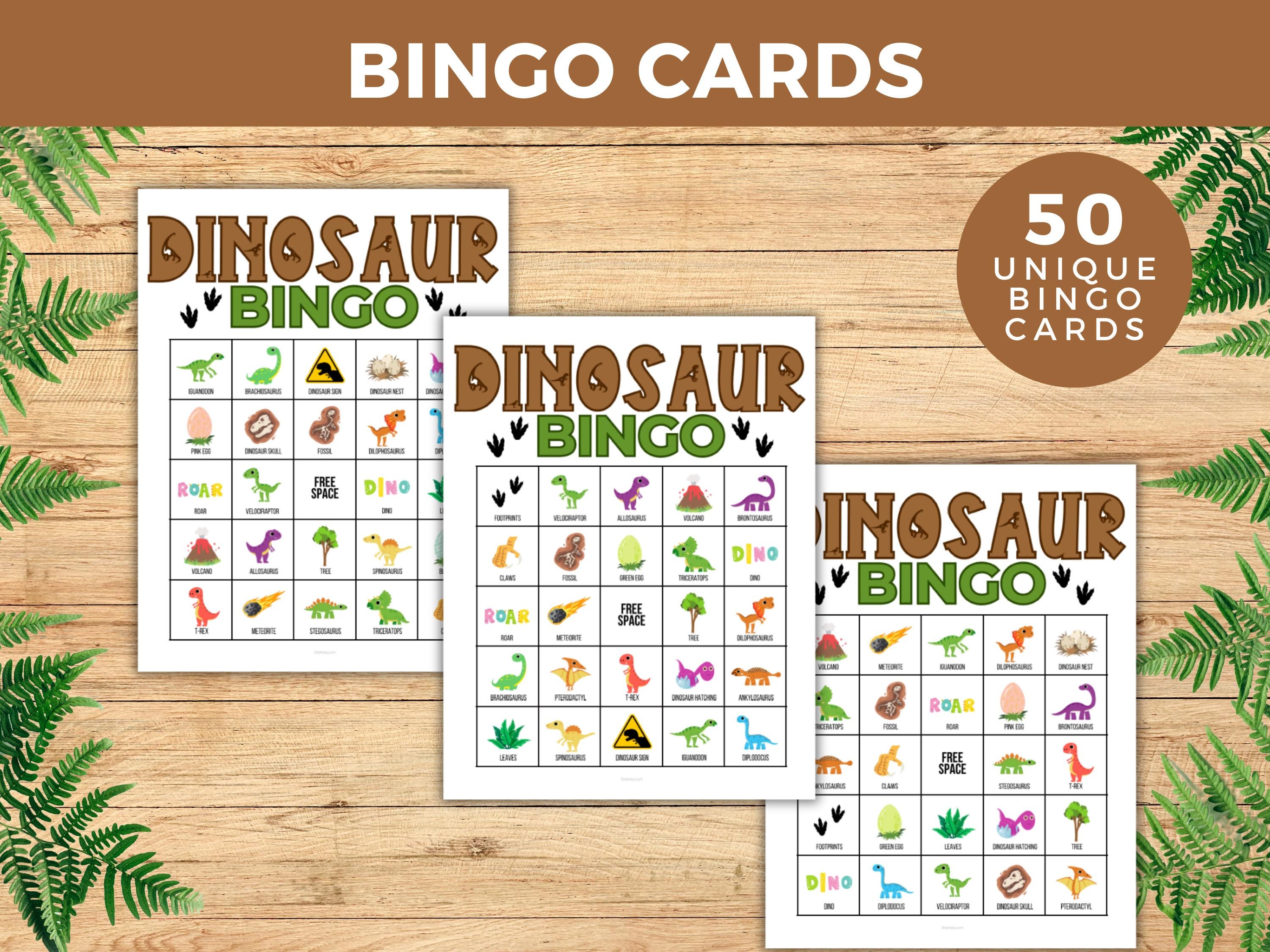 Dinosaur Bingo, Dinosaur Birthday Party, Kids Dinosaur Activity ...