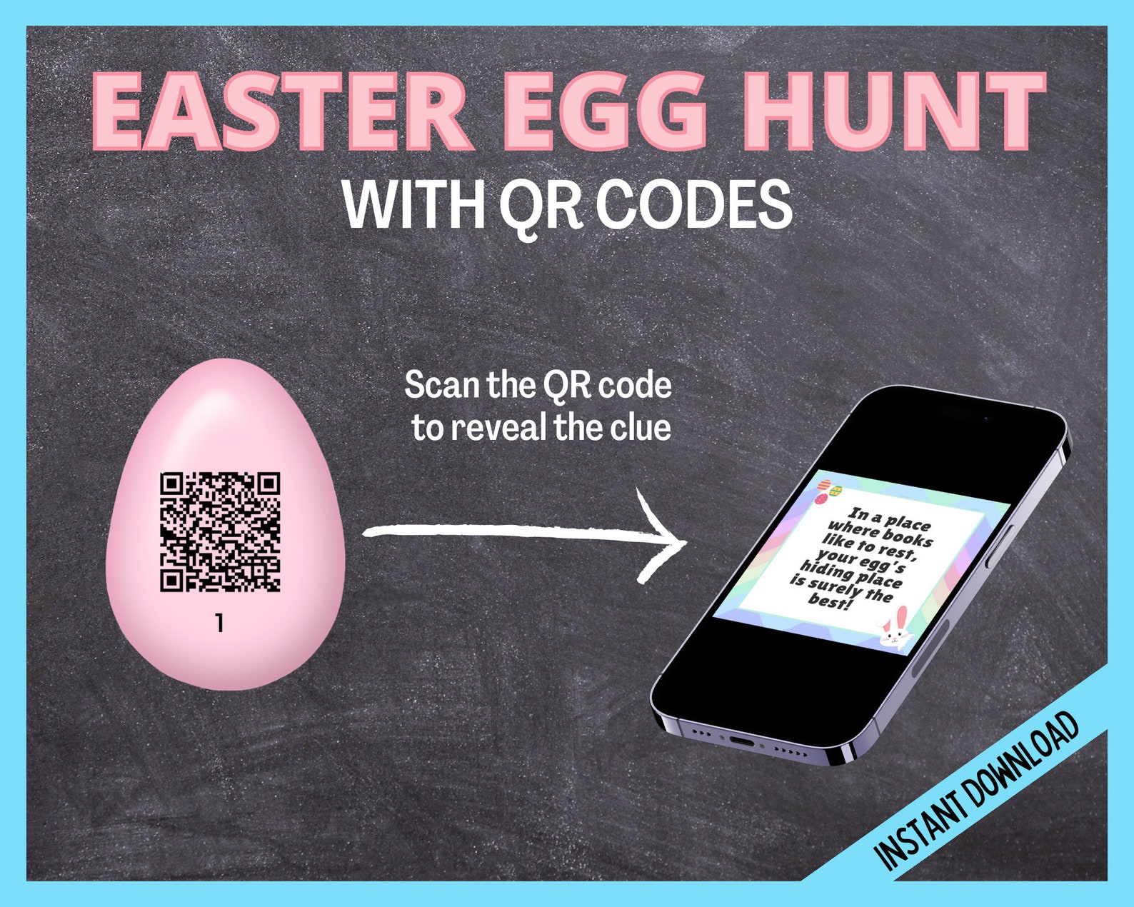 QR Code Easter Treasure Hunt for Teens, Easter Egg Scavenger Hunt With ...