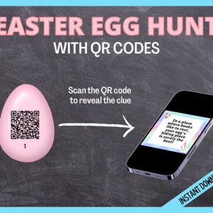 QR Code Easter Treasure Hunt for Teens, Easter Egg Scavenger Hunt With ...