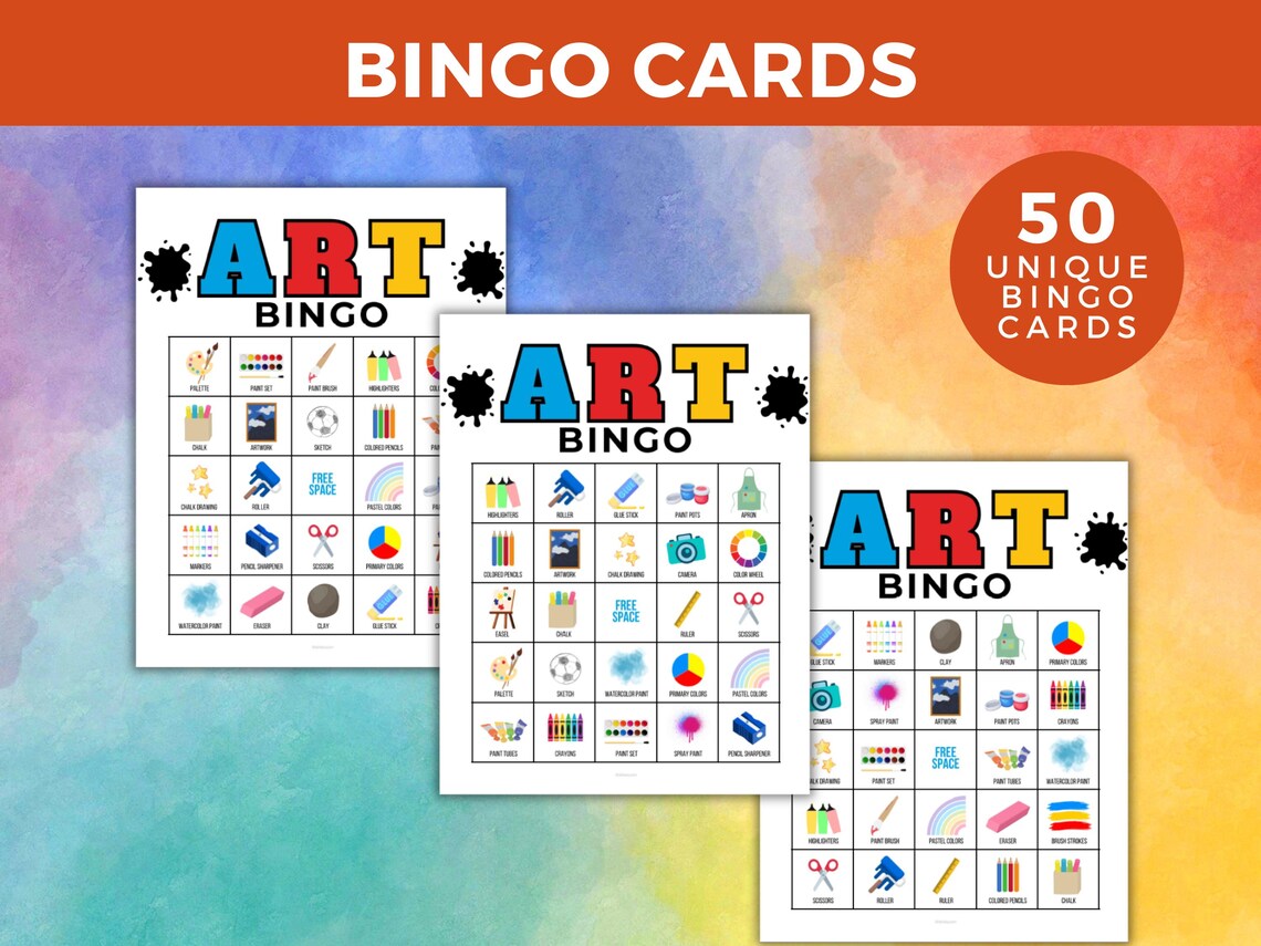 Art Bingo, Art Party Game, Artist Activity, Kid's Bingo Game, Classroom ...