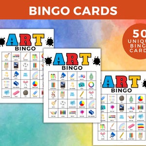 Art Bingo, Art Party Game, Artist Activity, Kid's Bingo Game, Classroom ...