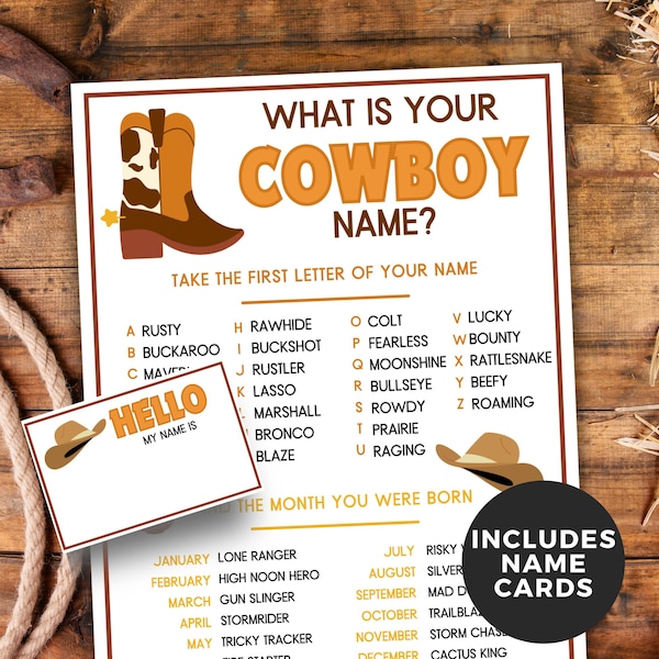 Cowboy Name - Etsy