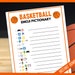 Basketball Emoji Pictionary, Printable March Madness Game, Kids ...