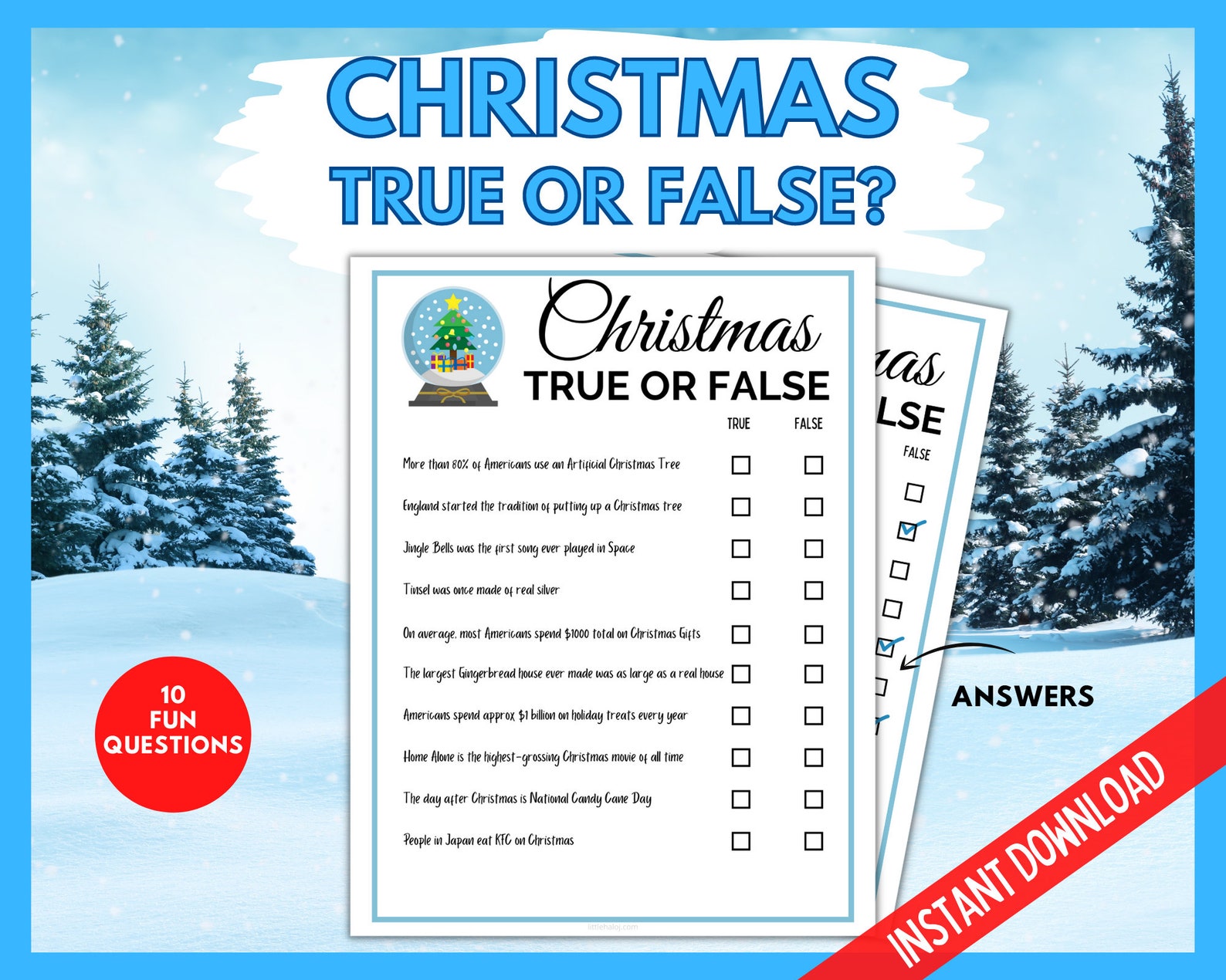 Christmas True or False, Christmas Fact or Fiction, Christmas Eve Party ...