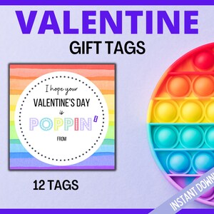Pop It Valentine Tag, Pop It Gift Tags, Valentines Day Pop It Gift Tags ...