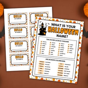 What's Your Halloween Name, Halloween Printable Game, Halloween Party ...
