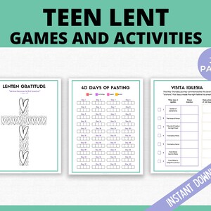 Lent Games and Activities for Teens, Lent Bundle for Older Kids ...