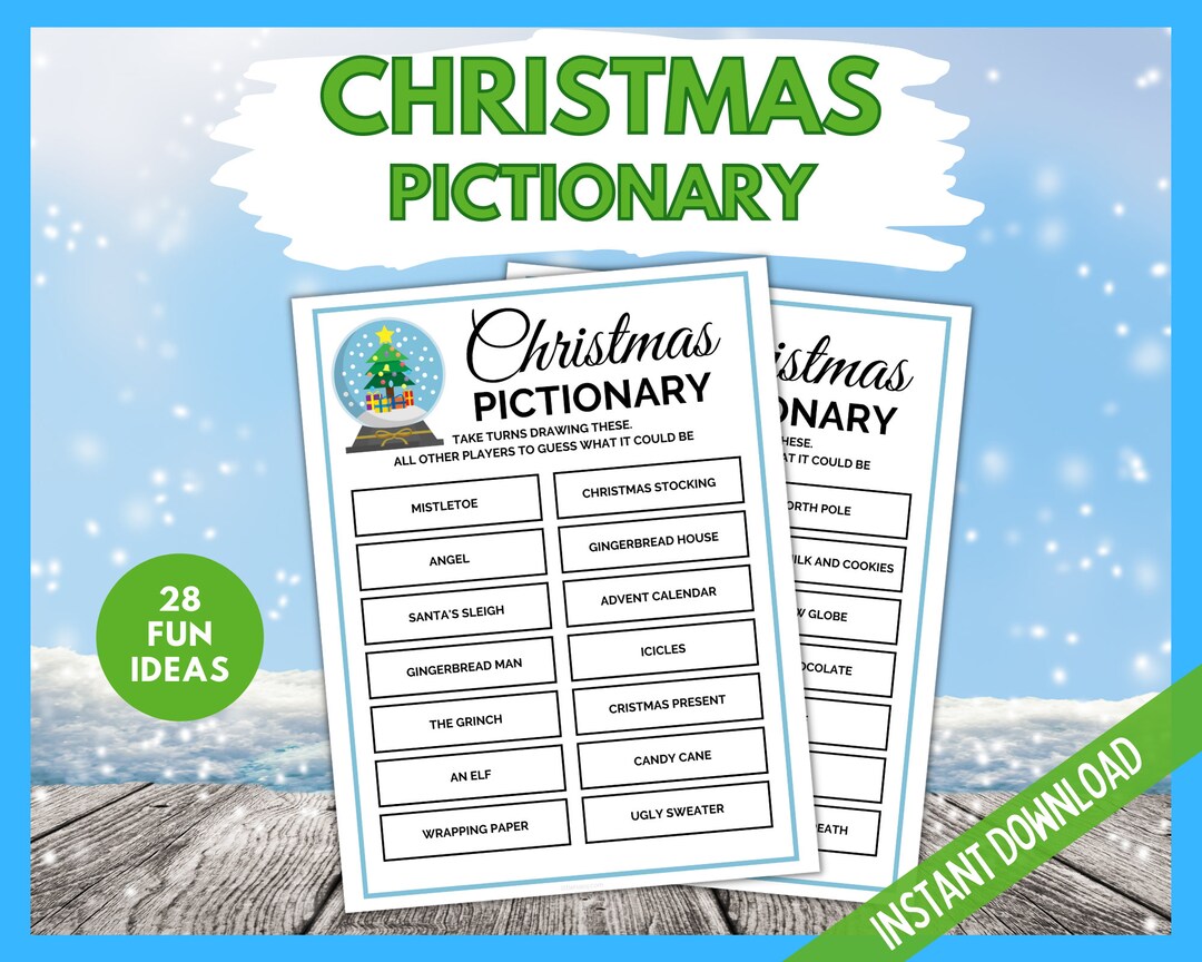 Christmas Pictionary, Christmas Party Games, Fun Christmas Game, Xmas ...
