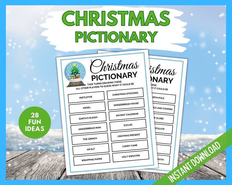 Christmas Pictionary, Christmas Party Games, Fun Christmas Game, Xmas ...