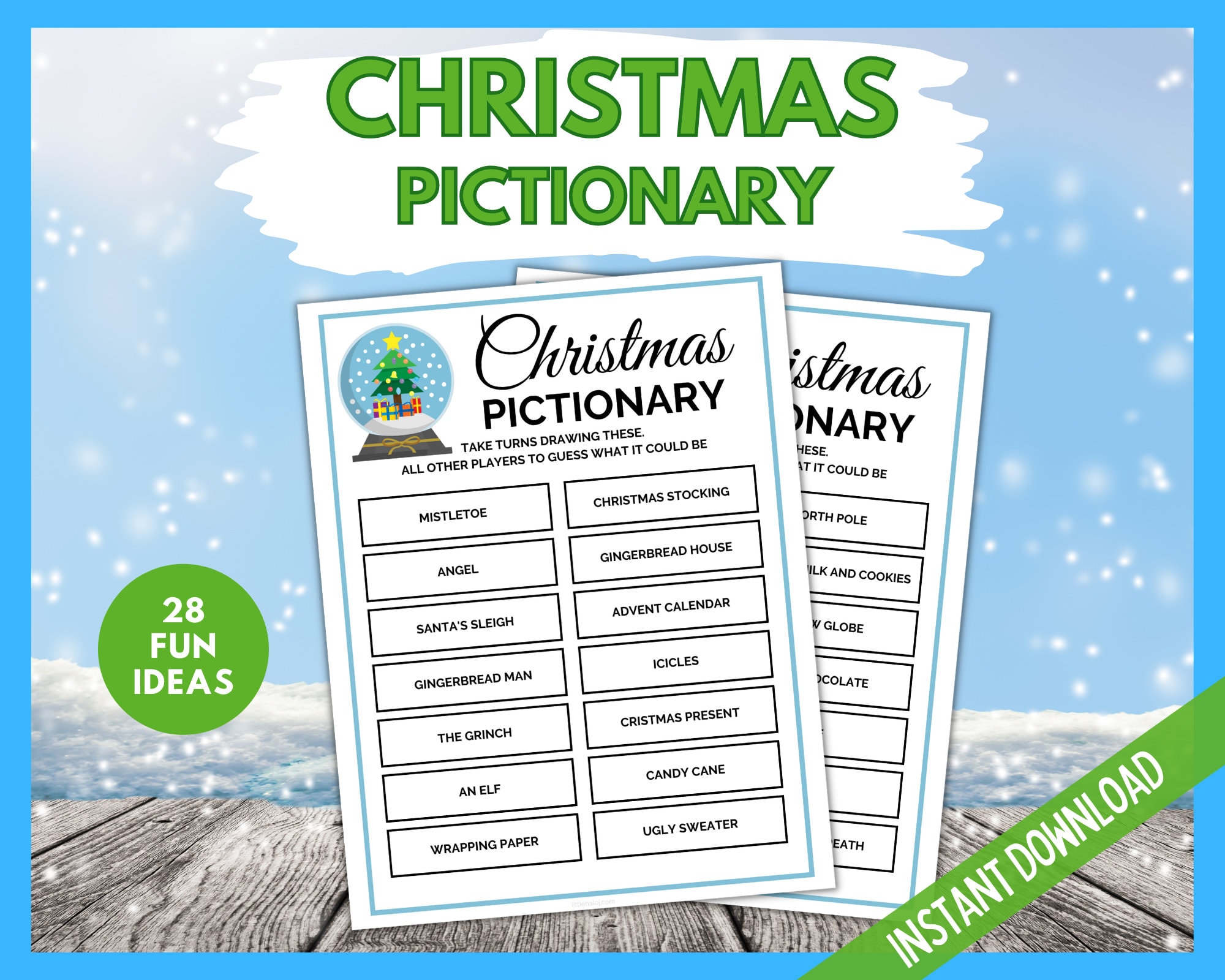 Christmas Pictionary Christmas Party Games Fun Christmas - Etsy