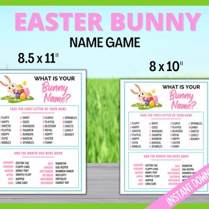 What is Your Easter Bunny Name, Printable Easter Games Kids Printable ...