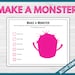 Roll A Monster Game, Draw A Monster Dice Game, Kids Party Game ...