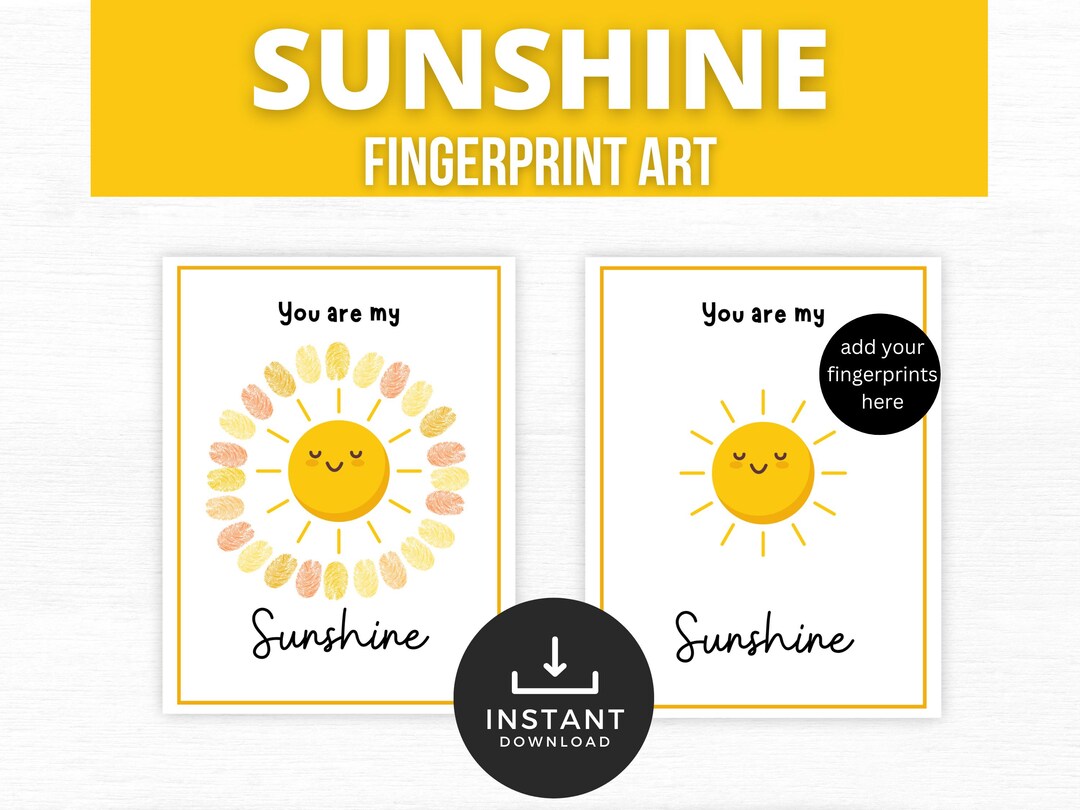 You Are My Sunshine Handprint Craft, Fingerprint Craft, DIY Card ...