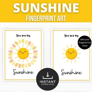 You Are My Sunshine Handprint Craft, Fingerprint Craft, DIY Card ...