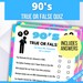 90s Printables Games Bundle,, 90s Printable Party Game, 1990s Trivia ...