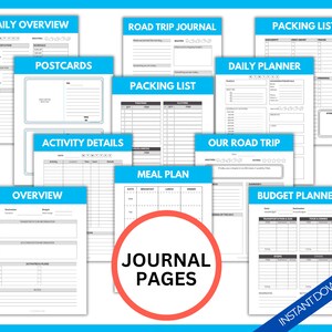 Road Trip Games Printable, Kids Teens Family Road Trip Planner, Family ...