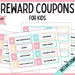 Rewards Coupon Book for Kids, Printable Coupons, Holiday Coupons, Kid's ...